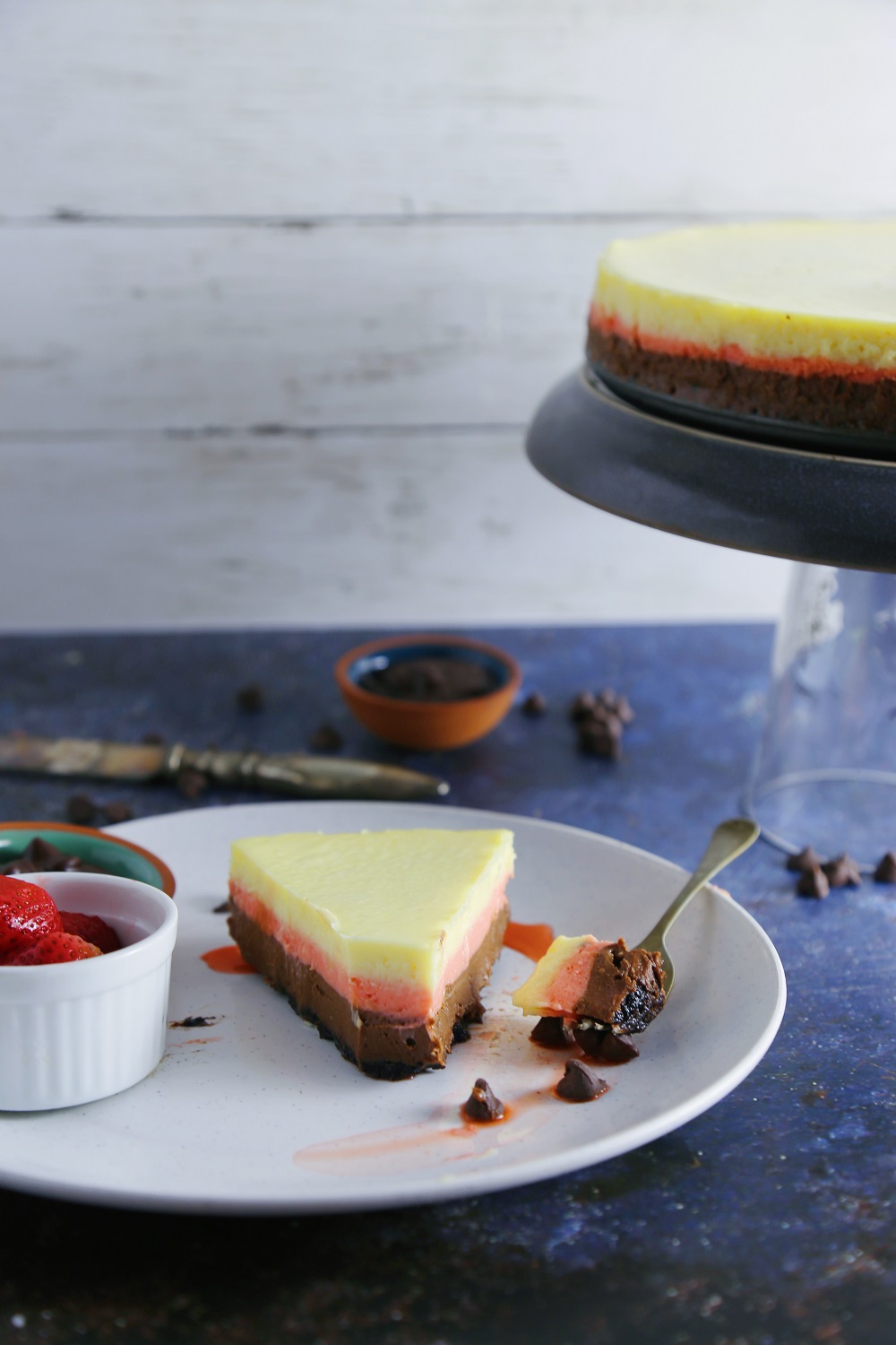 Neapolitan Cheesecake - Wallflour Girl
